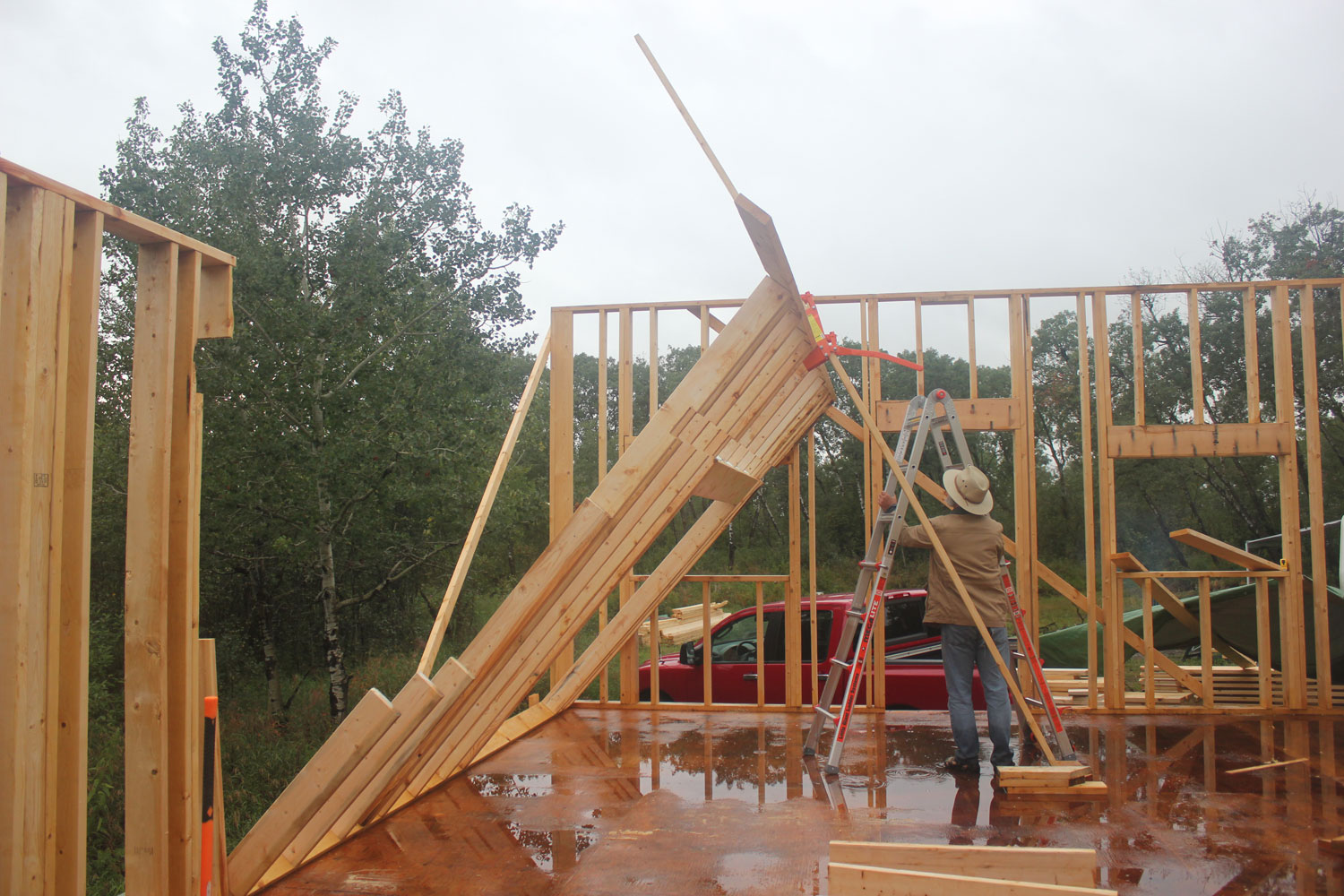 Exterior Wall Framing the Last Wall - Nine Bean Rows